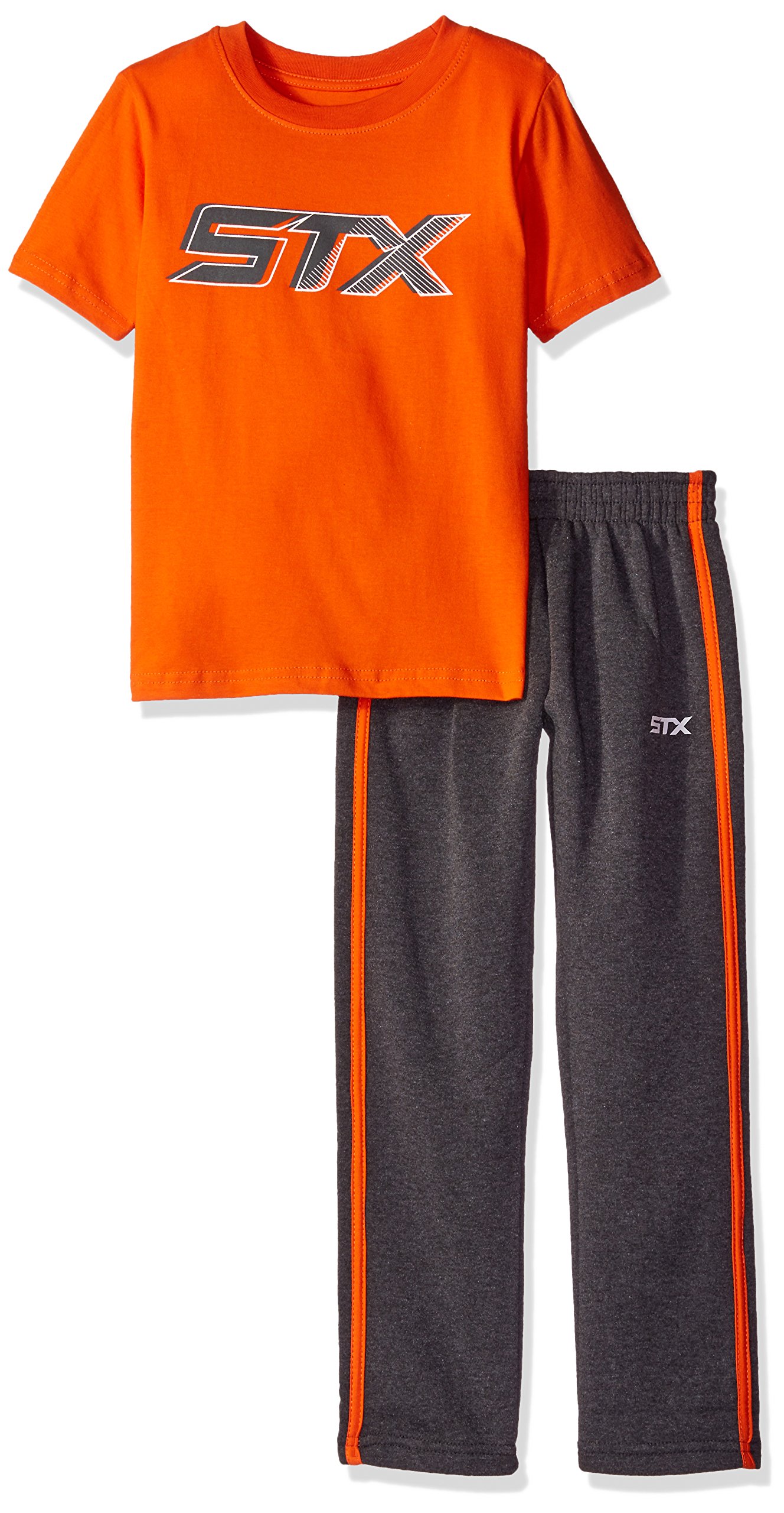 STX Baby Boys' 2 Piece T-Shirt and Fleece Pant, Black/Turquoise, 24 Months