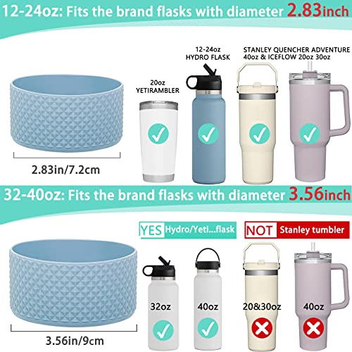 WK IEASON Protective Silicone Base Boot for Hydro Flask 32OZ 40OZ Wide Mouth, Anti-Slip Silicone Sleeve Cover Bumper for Owala Freesip/Flip/Twist 40OZ Flask Water Bottle-3.56inch Bottom Diameter