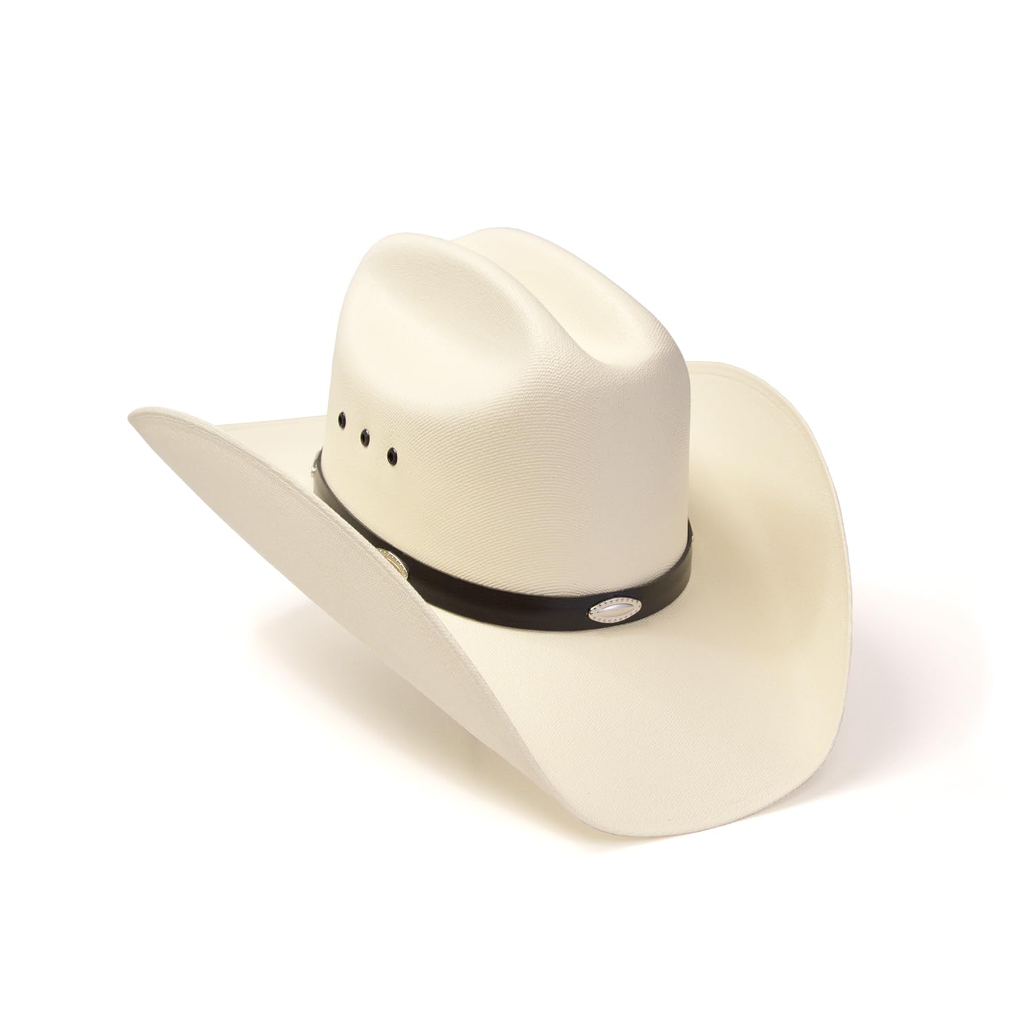Western Express Natural Straw Cowboy Hat - Cattleman Style with Silver Conchos Hat Band | Cowboy & Cowgirl Hats for Men and Women