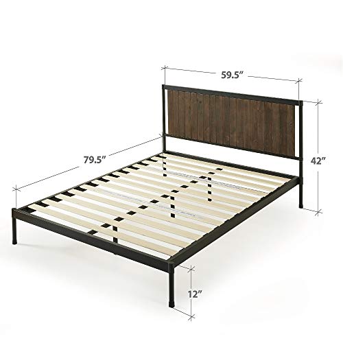 ZINUS Wesley Metal Platform Bed Frame / Mattress Foundation with Wood Slat Support / No Box Spring Needed / Easy Assembly, Queen