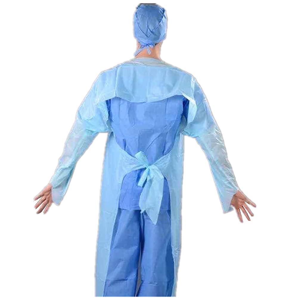 ZMDREAM Disposable CPE Isolation Gown Individual Wrapped with Thumb Hole Pack of 10