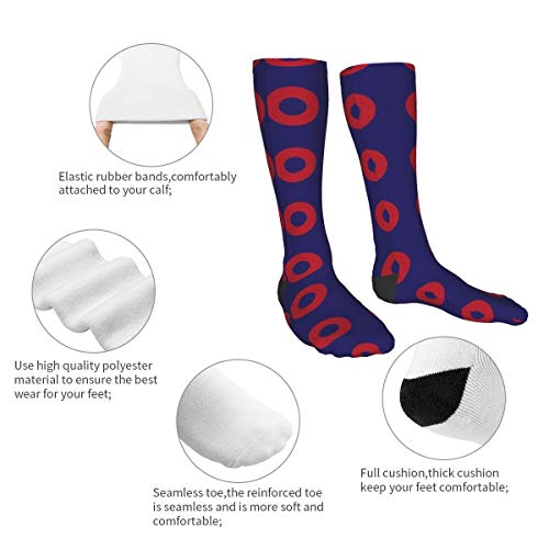 Zjblheq Socks Phish Red Donut Circles On Blue Casual Novelty Funny For Outdoor Athletic Sports Boot Running Hiking Trekking