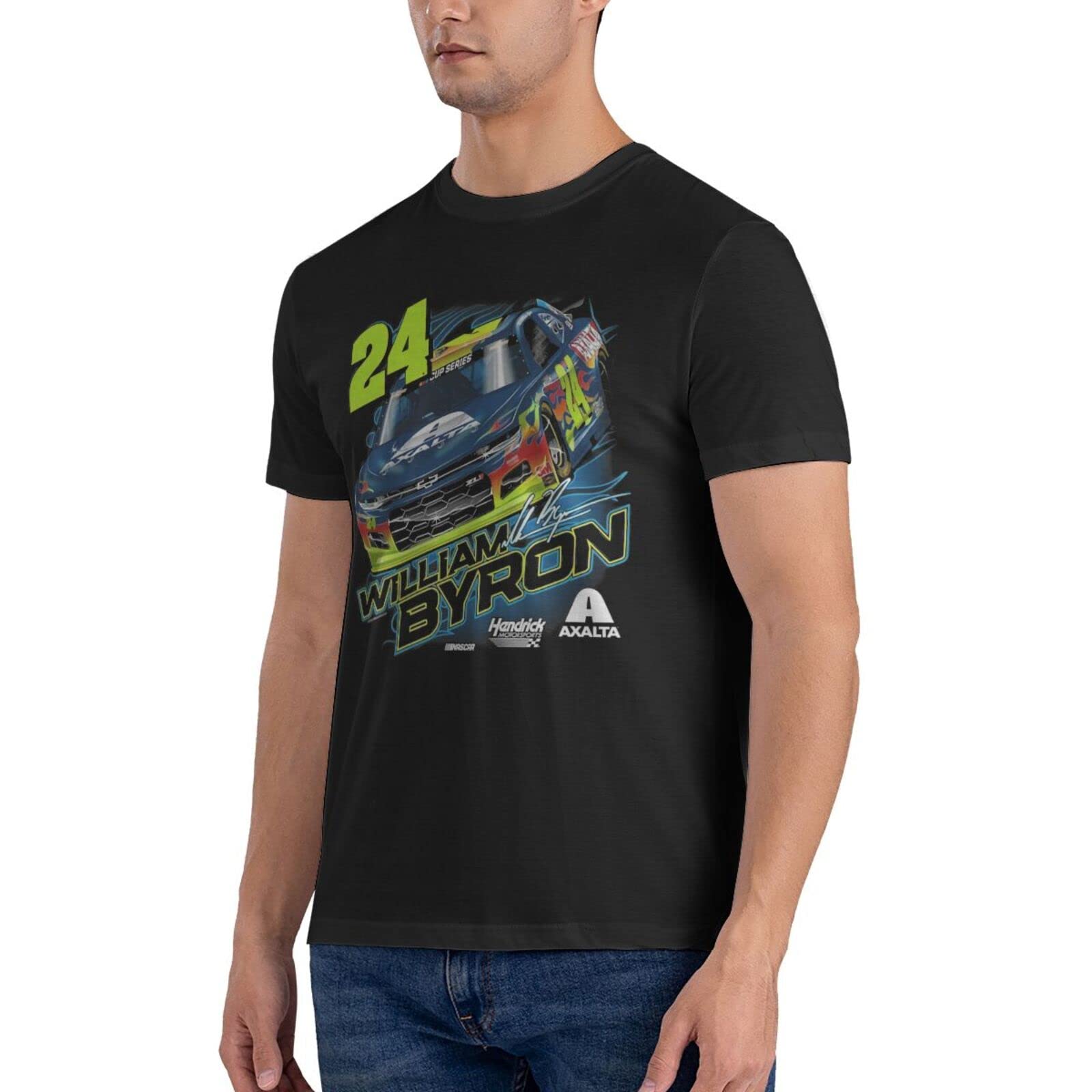 William Byron 24 Men's T-Shirt Crewneck T-Shirt Printing Performance Classic Short Sleeve Black