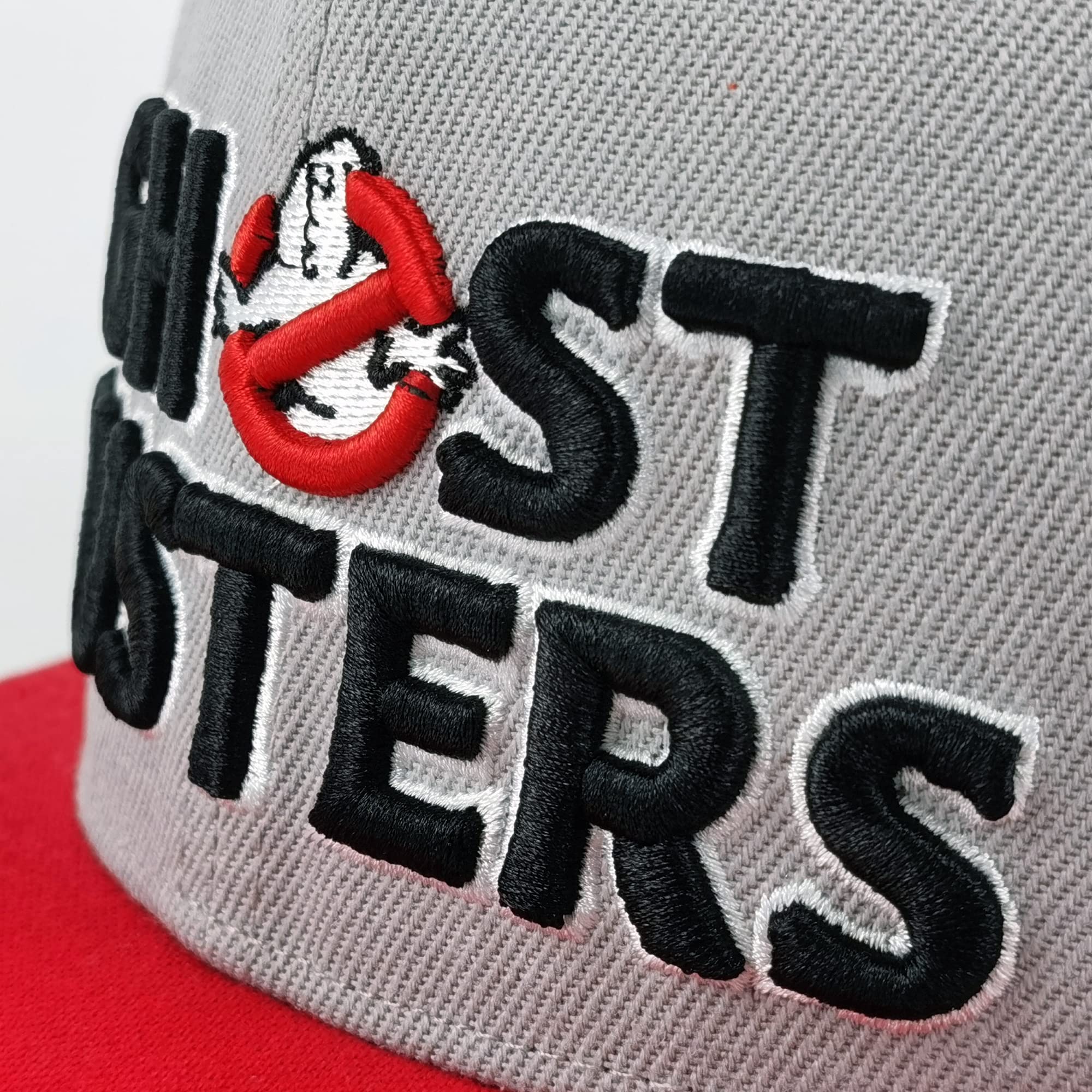 zommna 90s Ghostbusters Baseball Hat Ghost Embroidered Baseball Cap Hiphop Snapback Hat Red Gray