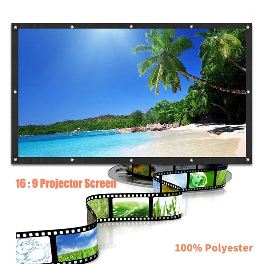 ZZBJ 3D Wall Mounted Projection Screen Canvas LED Projector High Brightness 120 Inch-60inch for Home Theater (Size : 120 inch)
