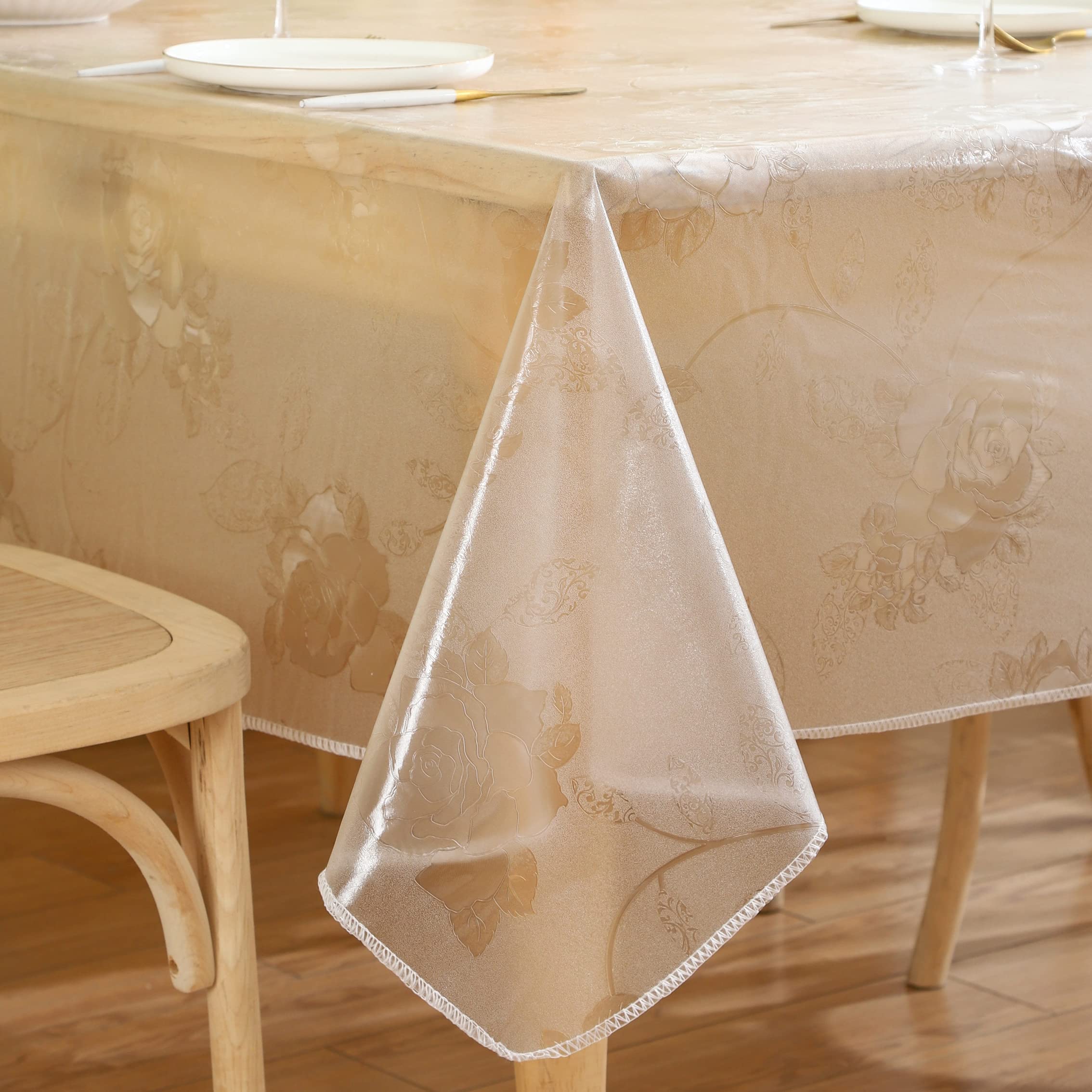 Walrus Clear Vinyl Tablecloth Protector Waterproof/Oil-Proof Plastic Rectangle Transparent Sheet Table Cover