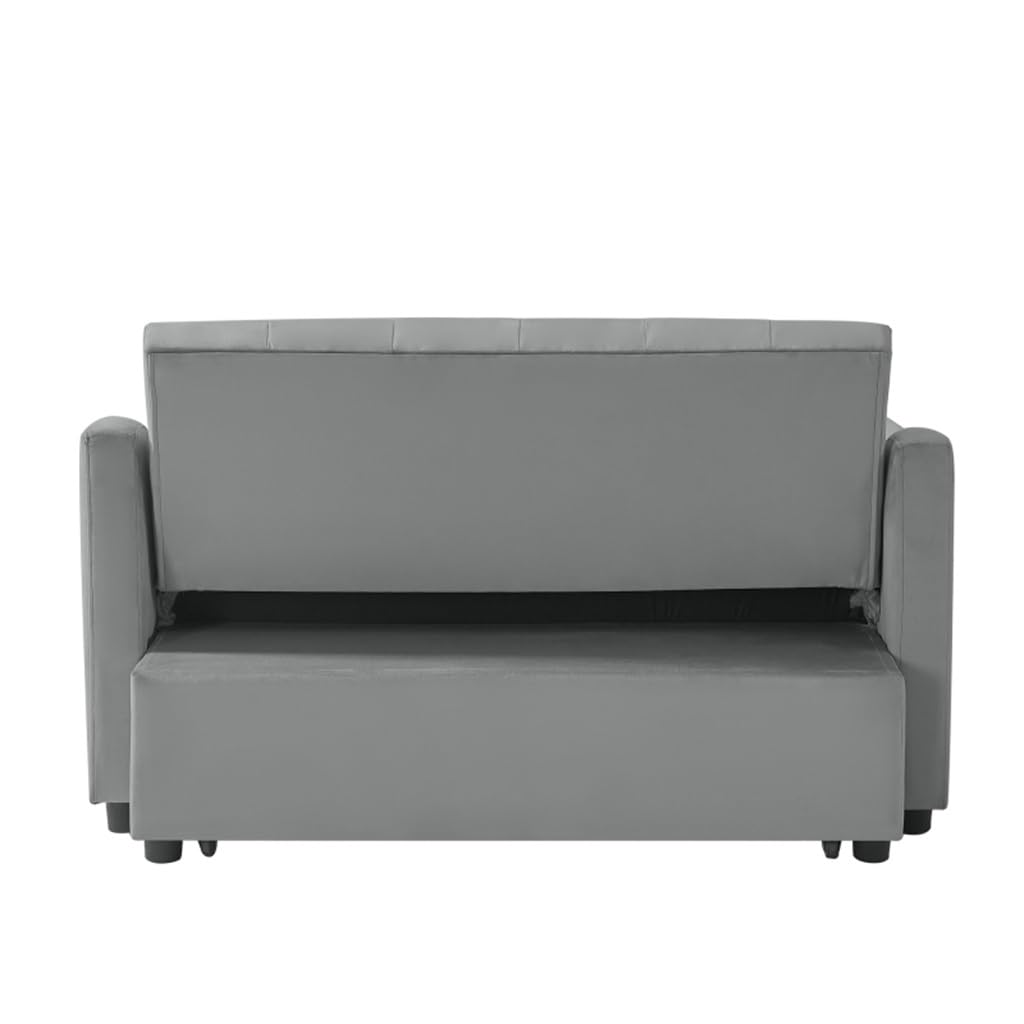 ylyajy Grey Velvet Sofa Bed, Suitable for Living Rooms, Apartments, and Bedrooms