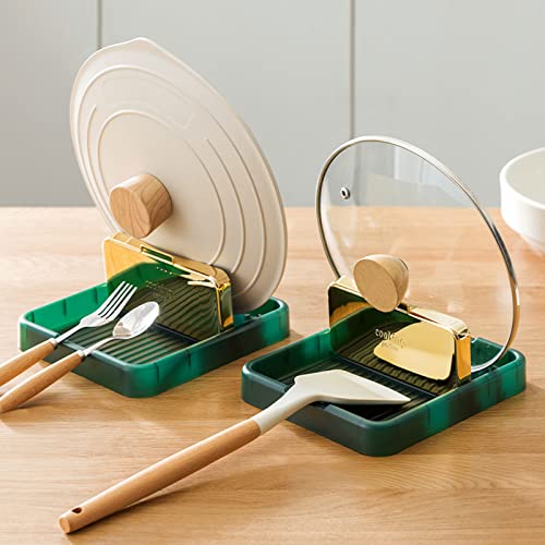 yungluner Foldable Pan Lid Holder Supports Spoons Pot Cover Rests Spatula Stand for Kitchen Convenience Utensils Tool Organizer Portable Pot Lid Stand