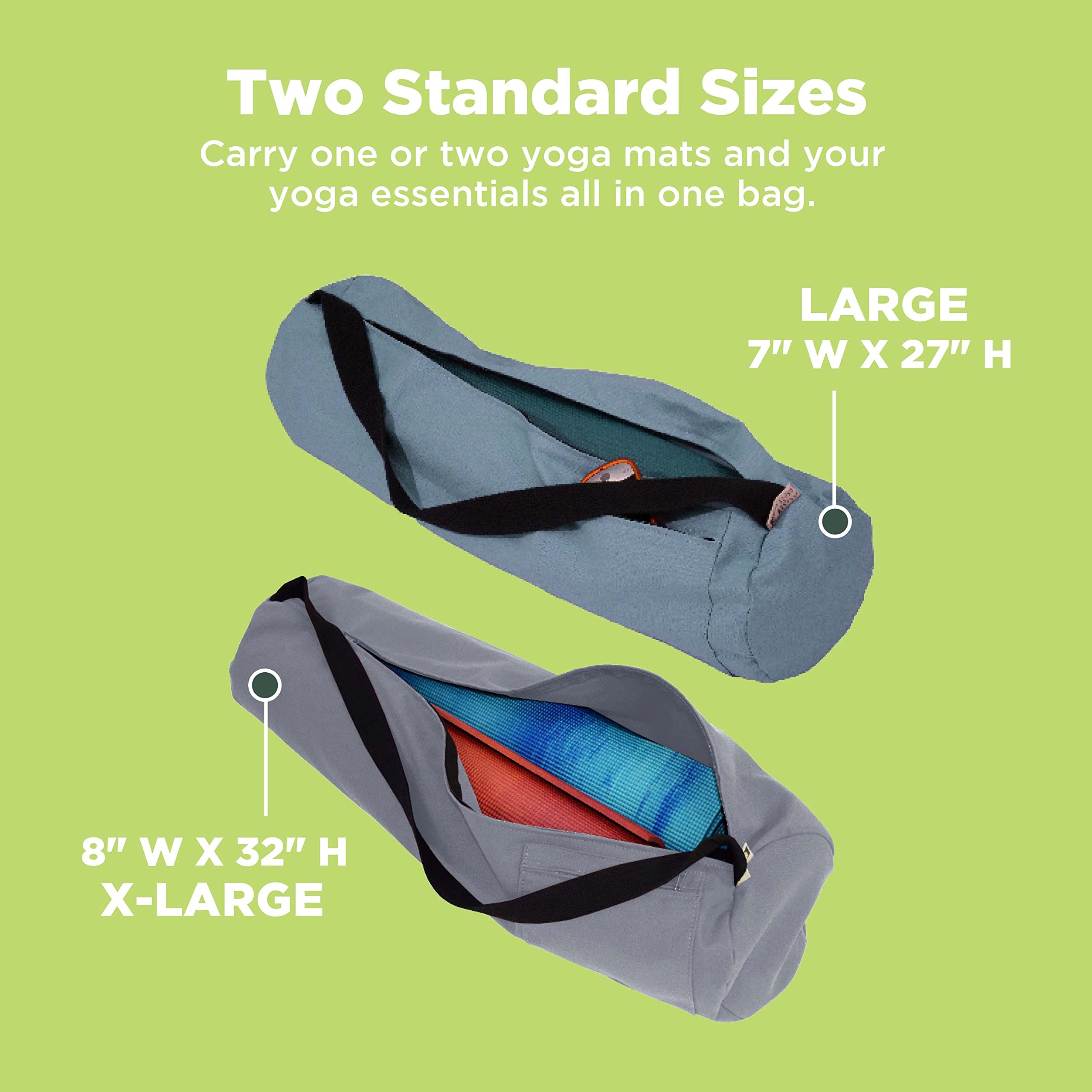 Yoga Mat Bag Extra Large Organic Cotton By Bean Products - Avocado