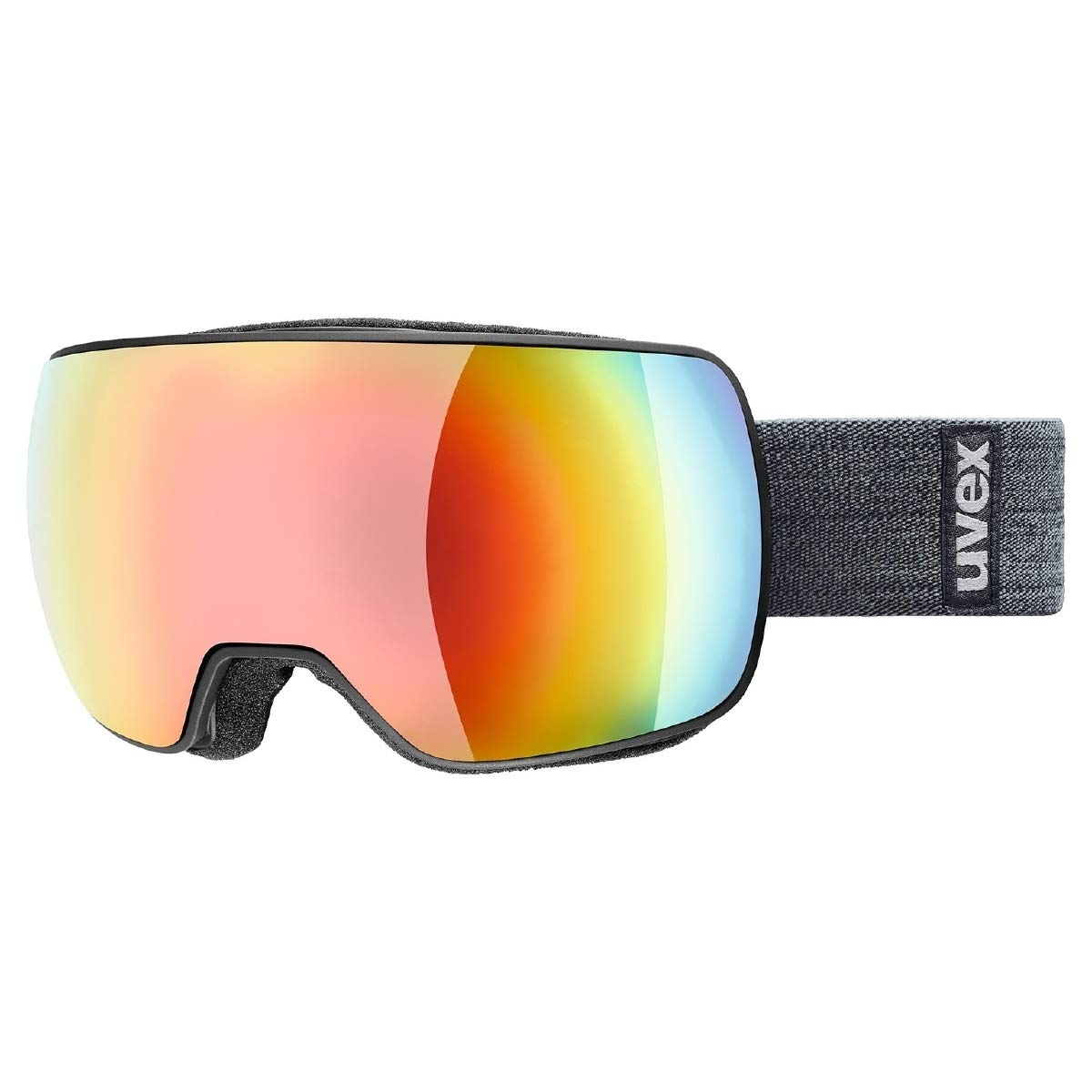 uvex compact FM, lunettes de ski Adulte unisexe, black mat/rainbow-rose, one size