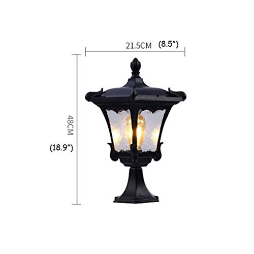 ZPZDD American Antique Column Headlight Home Garden Wall Lamp Outdoor Waterproof Aluminum Lamp Post E27