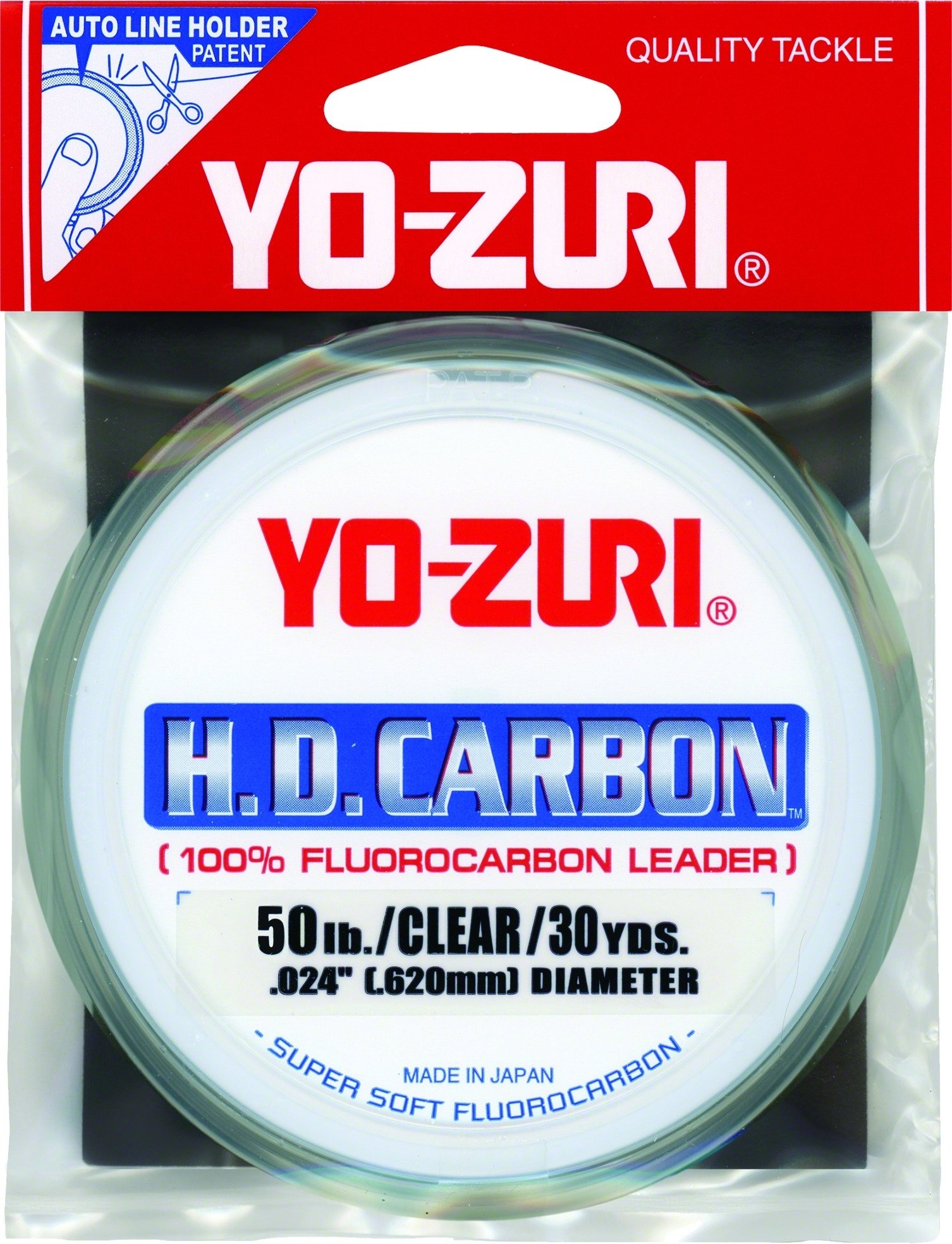 Yo-Zuri H.D. Carbon Fluorocarbon Leader Line, Clear, 50-Pound/30-Yard