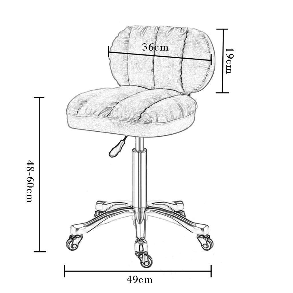 YokIma Computer Chair Pu Swivel Chair Office Chair 360° Rotating Middle Back Armless Designer Task Chair Leather Soft Decorative Office Chair 48-60Cm 3 Colors White (White)