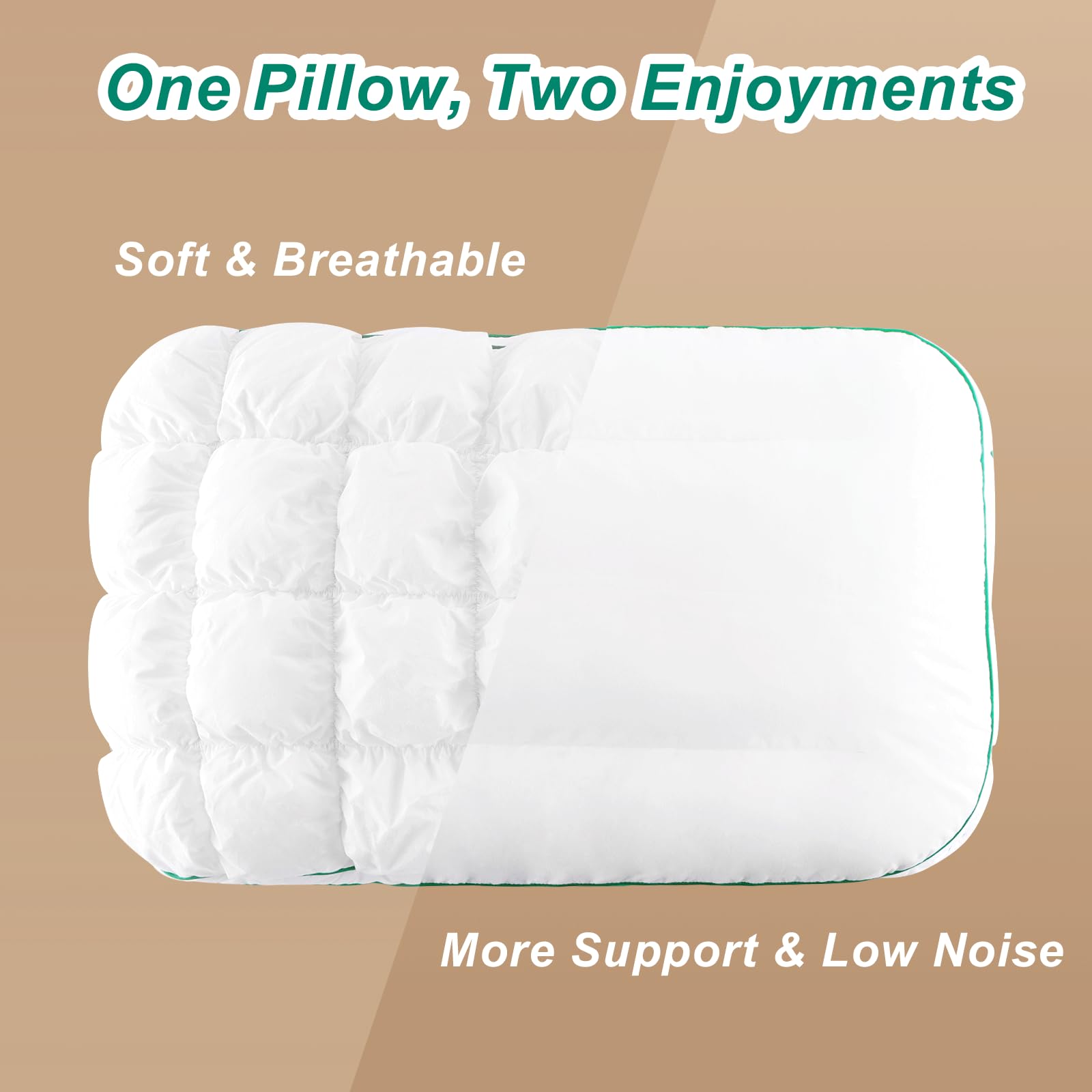 YOUR MOON Fluffy Support Bed Pillow King Size, Super Soft Premium Down-Alternative Filling for Sleeping, Luxury Hotel Quality Bed Pillows for Side Sleeper (White)