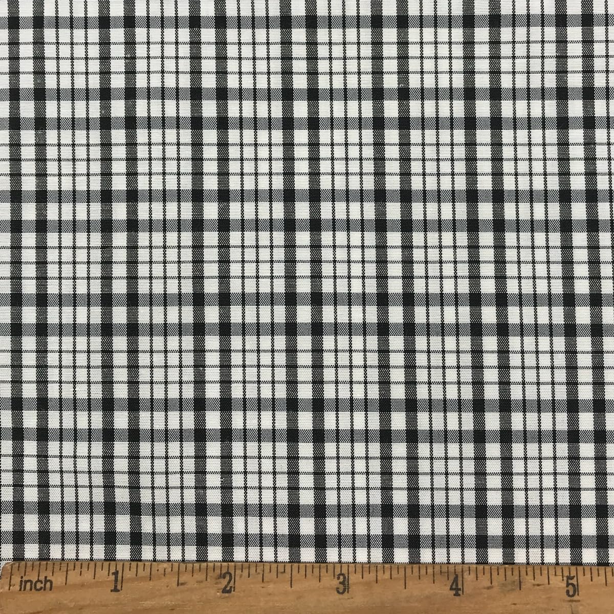 White-Black Checkered Plaid Fabric Width 57 Inches Yarn Dyed Polyester for DIY Sewing (2 Yard pre Cut)
