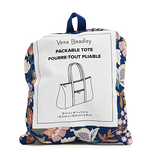Vera Bradley Women's Ripstop Packable Tote, Enchanted Mandala Blue, One Size