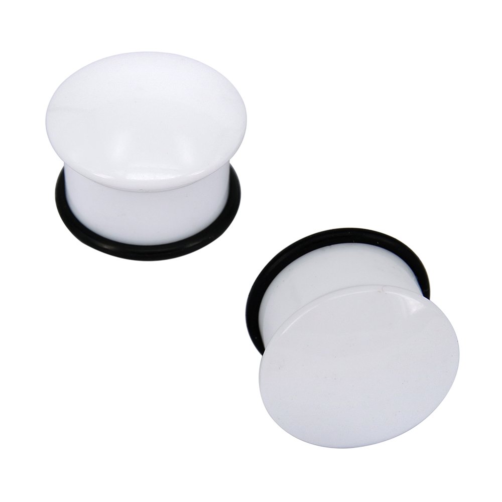 ZS Set of 3 Pairs Single Flare Acrylic Ear Plugs Tunnel Expander Piercing Ear Gauges with O-Ring (Gauge=3/4"(20mm))