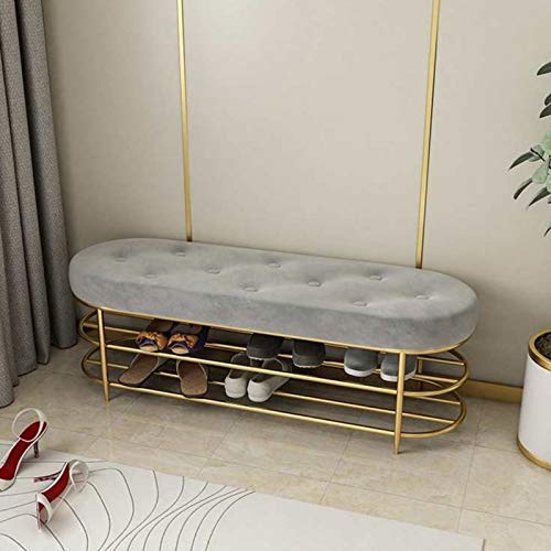 ZHYH Shoe Stool with 2 Layers Shoe Rack Shelf Sofa Cushion Entrance Door Shoe Cabinet Shoe Stool Storage Stool (Color : E)