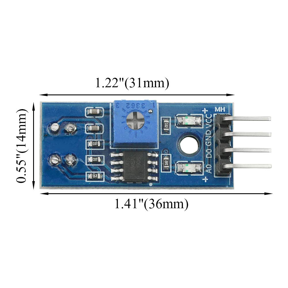 XINGYHENG 10PCS TCRT5000 Infrared Reflective IR Photoelectric Sensor Switch Module 3.3-5V Obstacle Avoidance Barrier Line Track Sensor Module