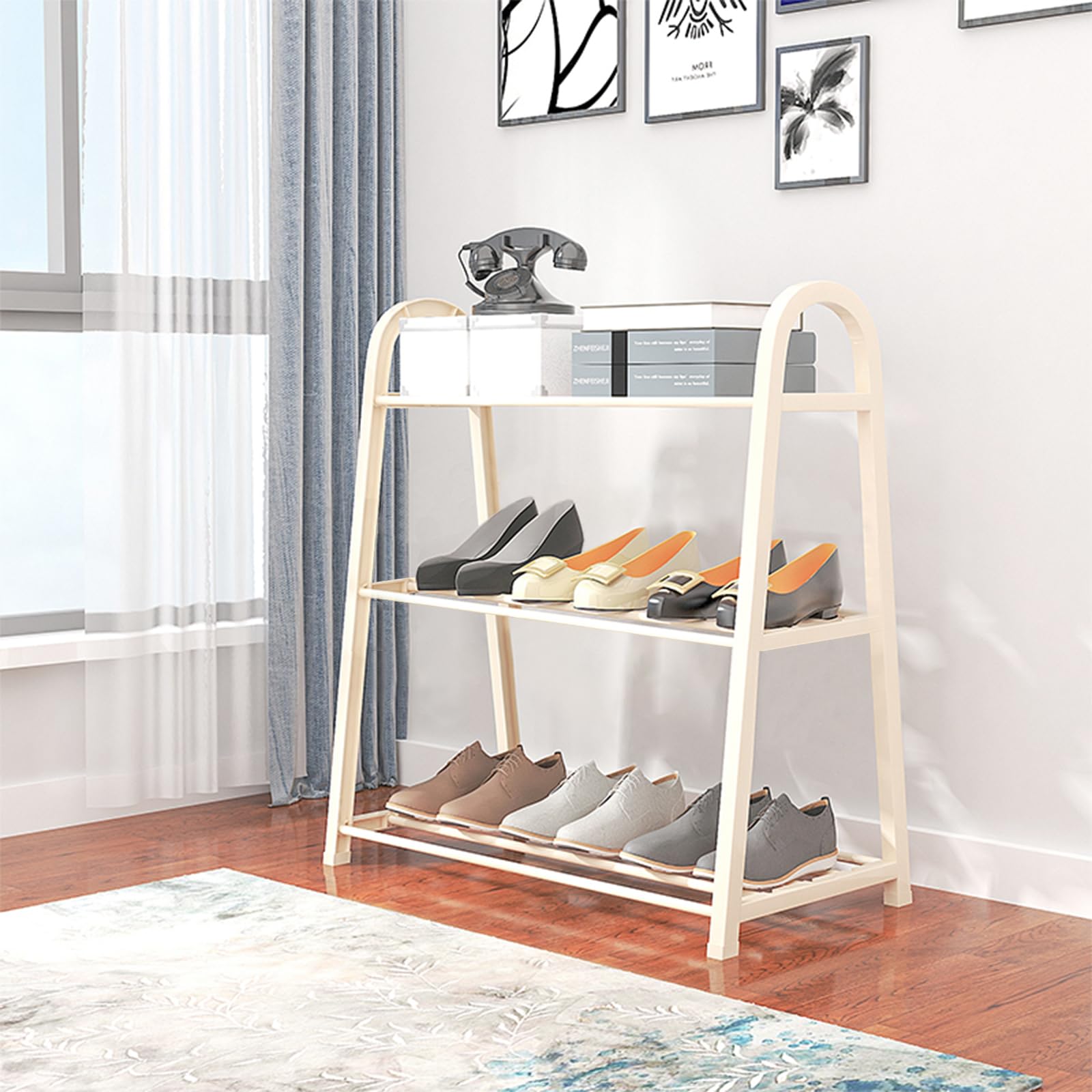 Weyrinice Shoe Organizer, 3-Tier Free Standing Shoe Rack for Entryway&Closet, Easy to Assemble Shoe Storage, Sturdy|Fashionable|Multi-functional Shoe Holder for Decorating Home & Office