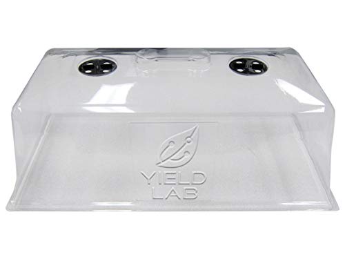 Yield Lab 10 x 20 Inch Black Plastic Propagation Tray – Hydroponic, Aeroponic, Horticulture Growing Equipment (10, Dome and Tray)
