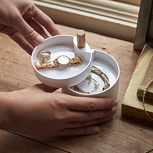 Yamazaki Home Stacked Jewelry Box Plastic + WoodSmallWhite