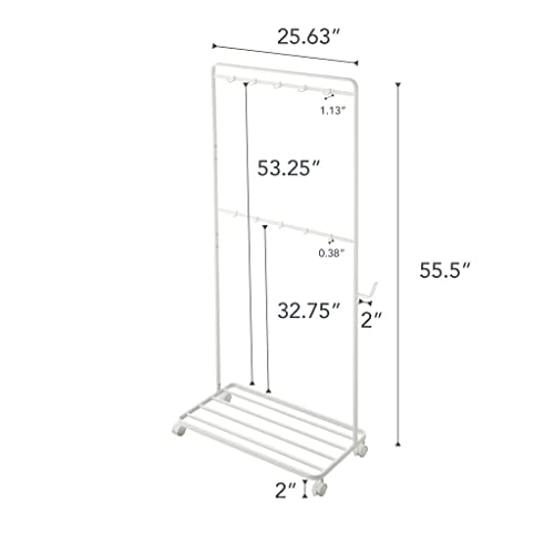 Yamazaki Home Tower Rolling Supplies Rack closet storage and organization systems, One Size, White