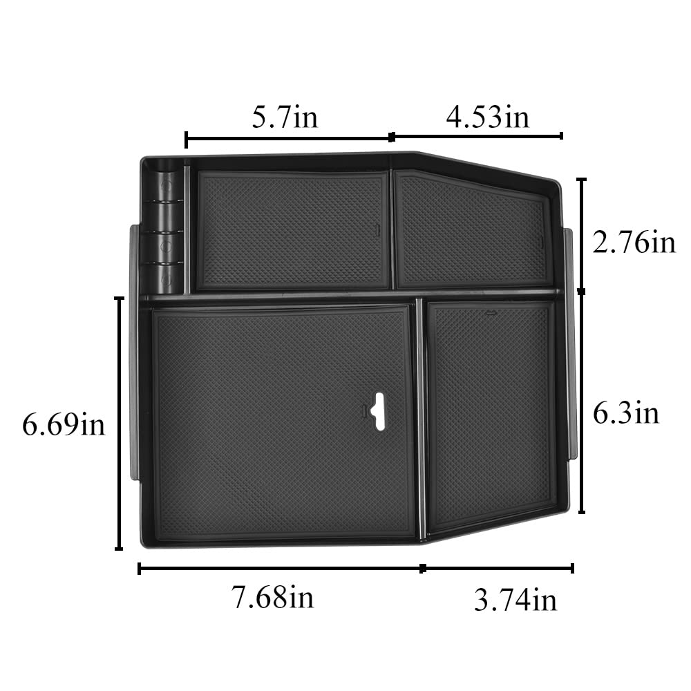 Vesul Center Console Armrest Storage Box Compatible with Ford F-150 F150 2015 2016 2017 2018 2019 ABS Tray Insert Organizer Glove Pallet