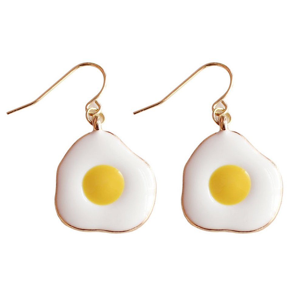 XCFS 18K Gold Plated Lovely Fried eggs charm Women dangle Earrings1
