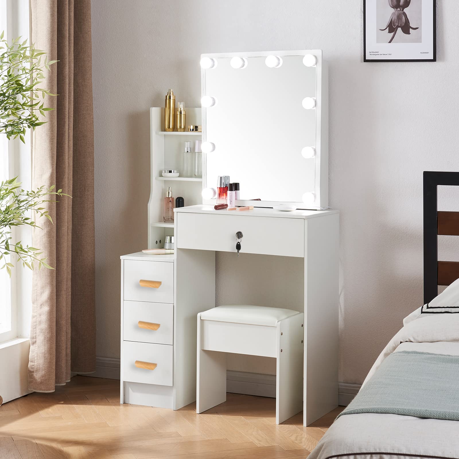 YAMISSI Hollywood Makeup Vanity Set for Girls and Women (YMS-02PW)