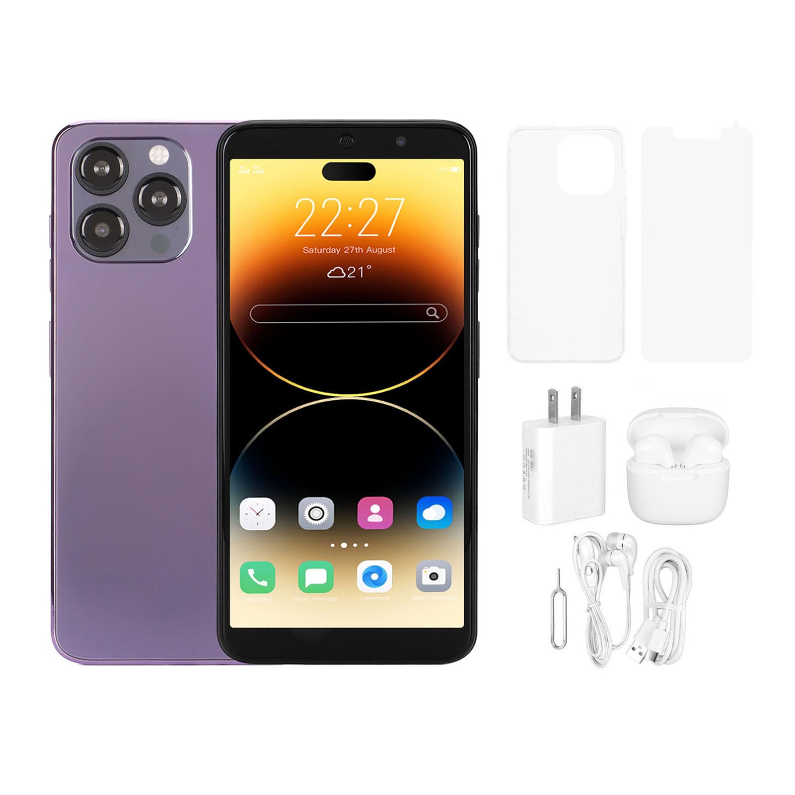 Zopsc Unlocked Cell Phones, Ultra Thin 6.1inch 1440x3040 Resolution 16MP 8MP Smartphone for11.0 (US Plug)