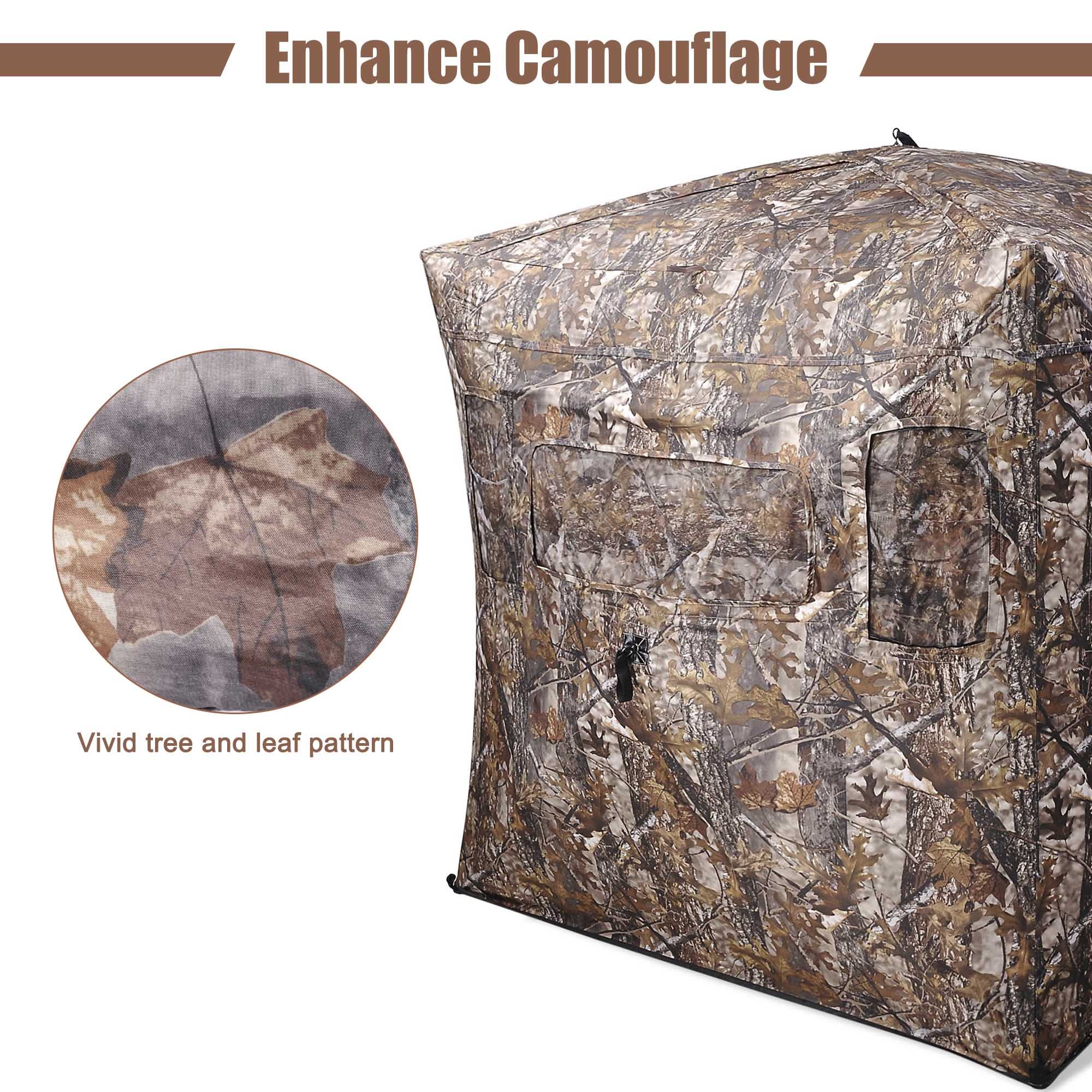 ZeHuoGe Hunting Blind Ground Tent with Zero Detection Carrying Case Professional Hub-Style Extra Large Bottomless Design Outdoor Sport Shooting US Delivery
