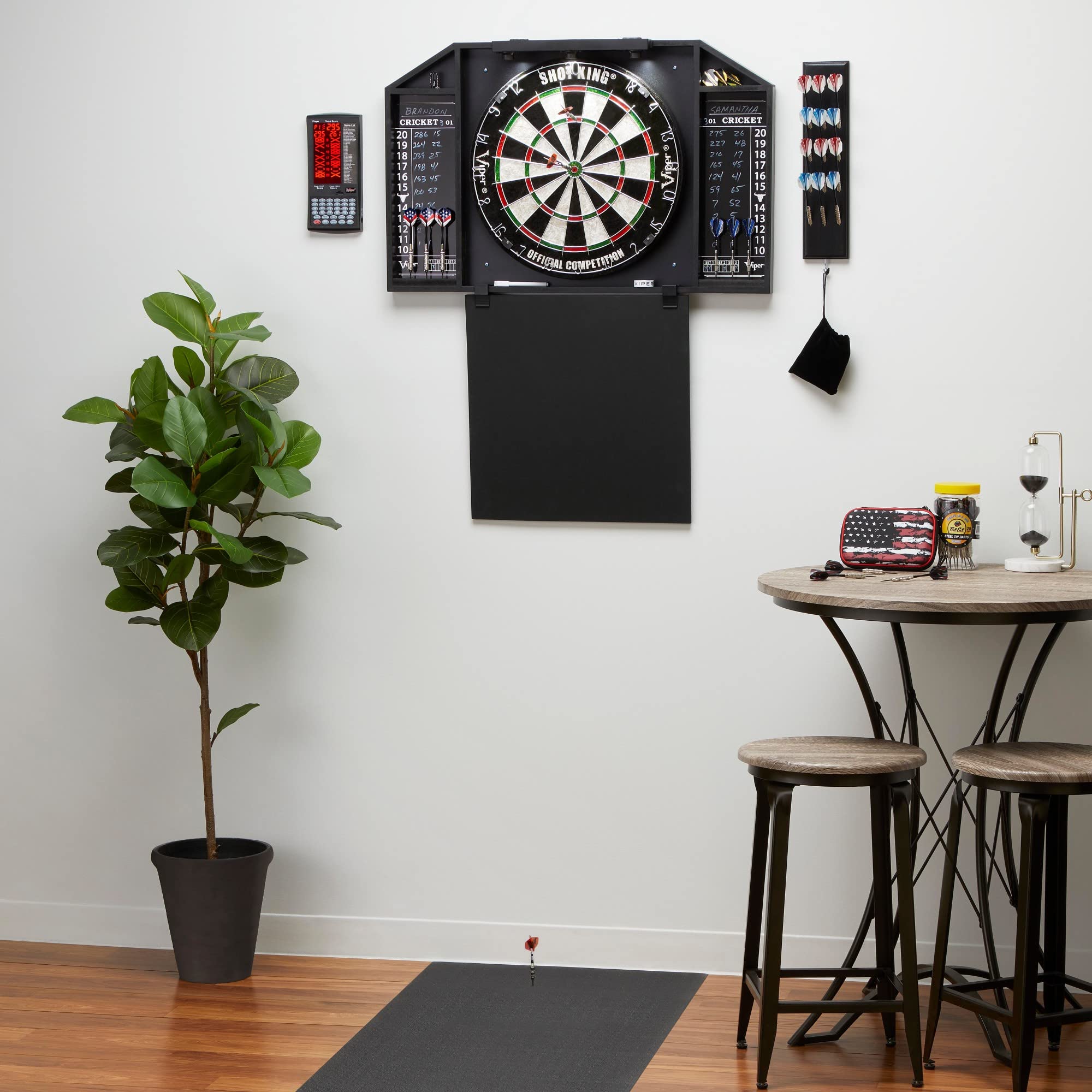 Viper by GLD Products Padded Throw/Toe Line Dart Mat (Steel and Soft Tip Darts) , Black, 117" Length x 24" Width x 125 mil Thickness
