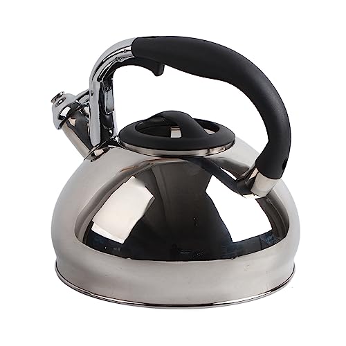 Whistling Tea Kettle Large Capacity 304 Stainless Steel with Fast Heating and Ergonomic Handle for Home Office (2.3L)