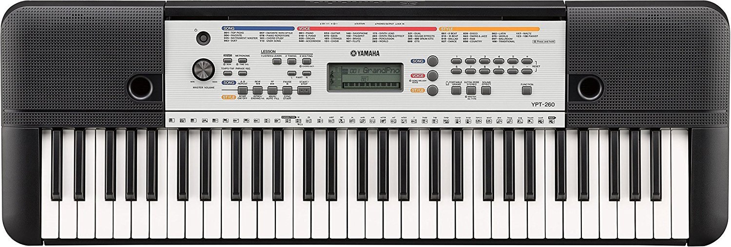 YAMAHA YPT260 61-Key Portable Keyboard with Power Adapter (Amazon-Exclusive)