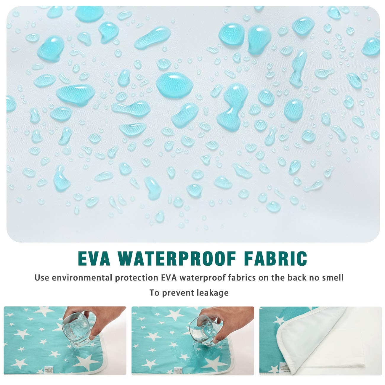 Waterproof Diaper Changing Pad (23.6"x 29.5"), Entyle Washable Reusable Breathable Leak Proof Infant Mattress Pad Portable Travel Baby Changing Mat (Grey Clouds)