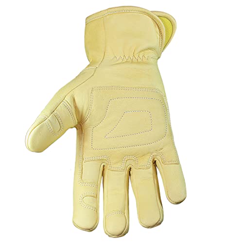 Youngstown Glove Leather Ground Utility Gloves for Men - Kevlar Lined - Cut, Puncture, Flame Resistant, Arc Rated, - Tan, X-Large