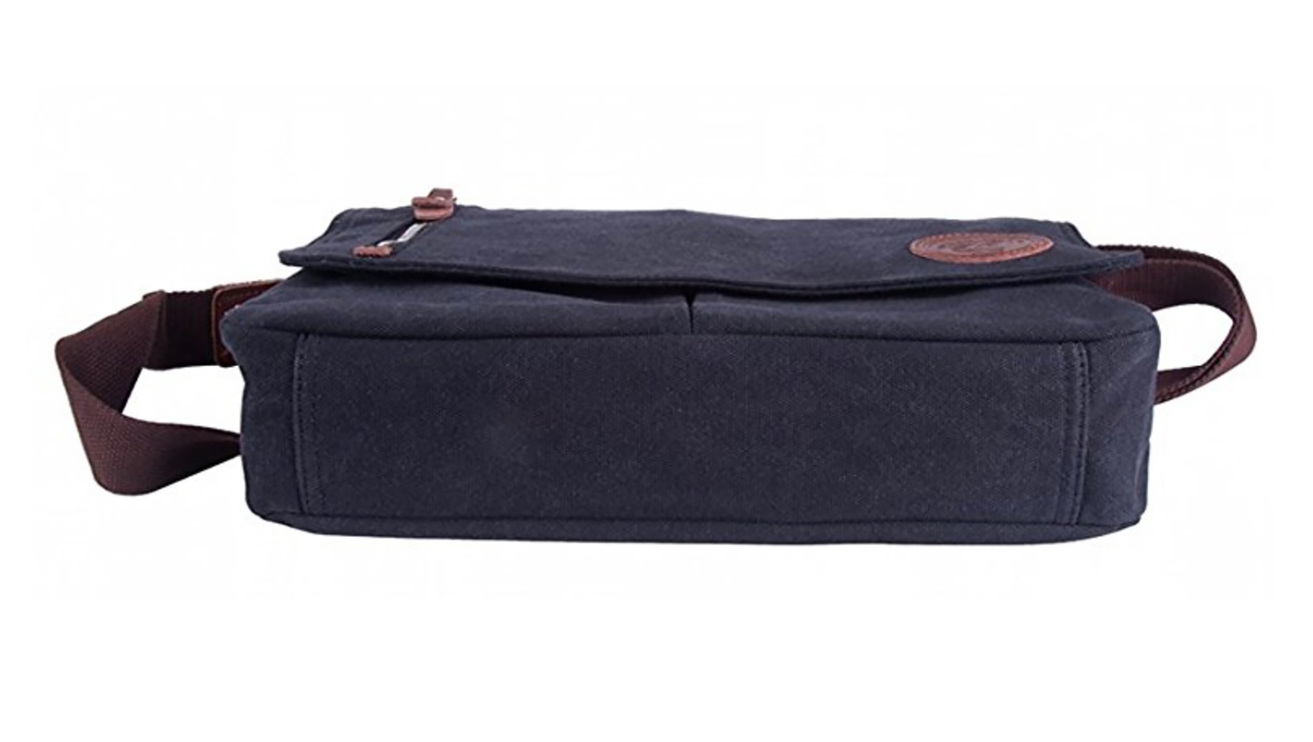 Vintage Men's Canvas Messenger Bag Laptop Shoulder Satchel Crossbody Sling Bookbag (M36_Black)