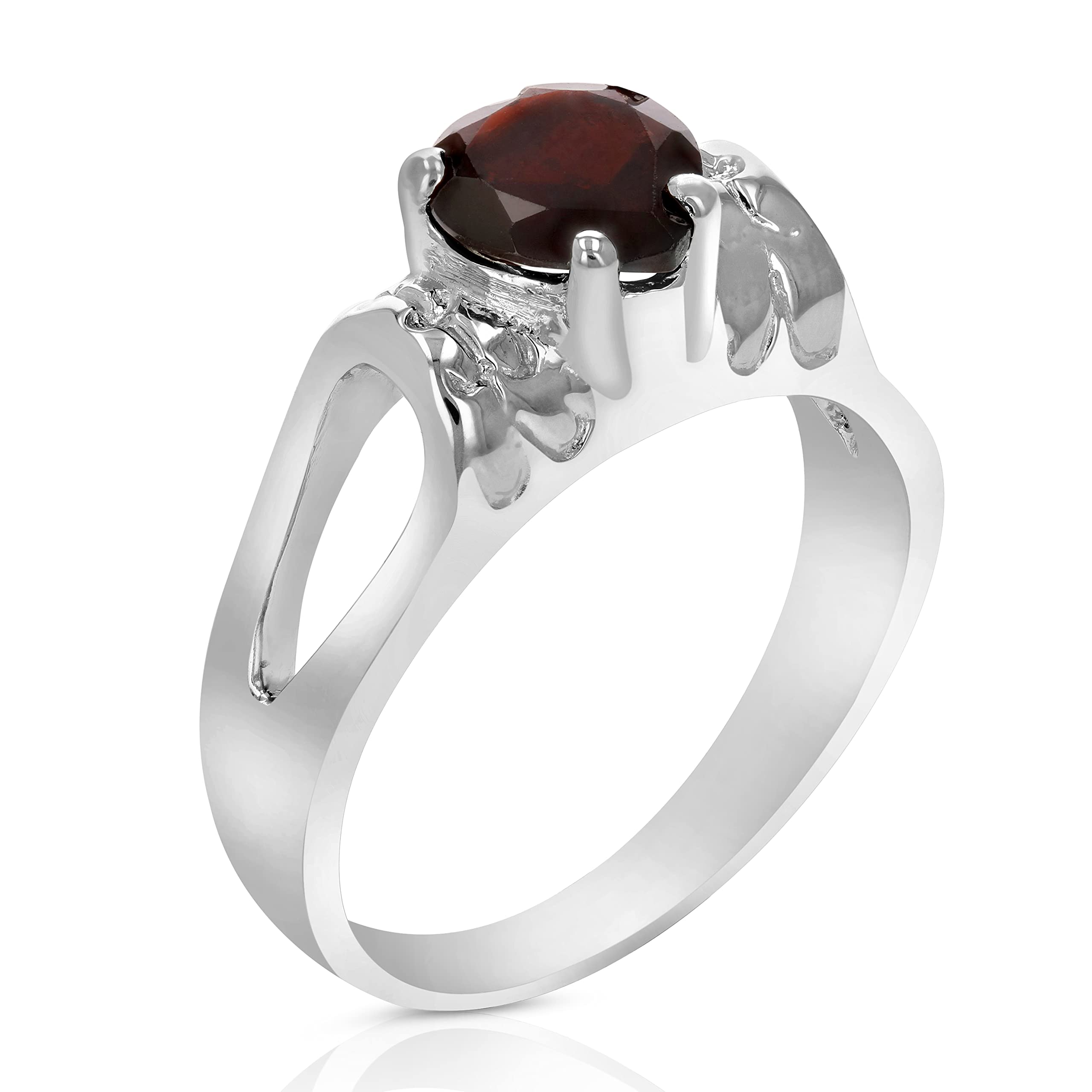 Vir Jewels 1 cttw Heart Shape Garnet Ring in .925 Sterling Silver with Rhodium Plating Size 9