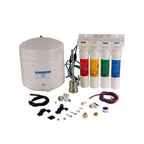 Watts Premier WP531407 RO Pure Reverse Osmosis Water Purifier System with Top-Mount Twist Faucet, Brushed Nickel, Standard