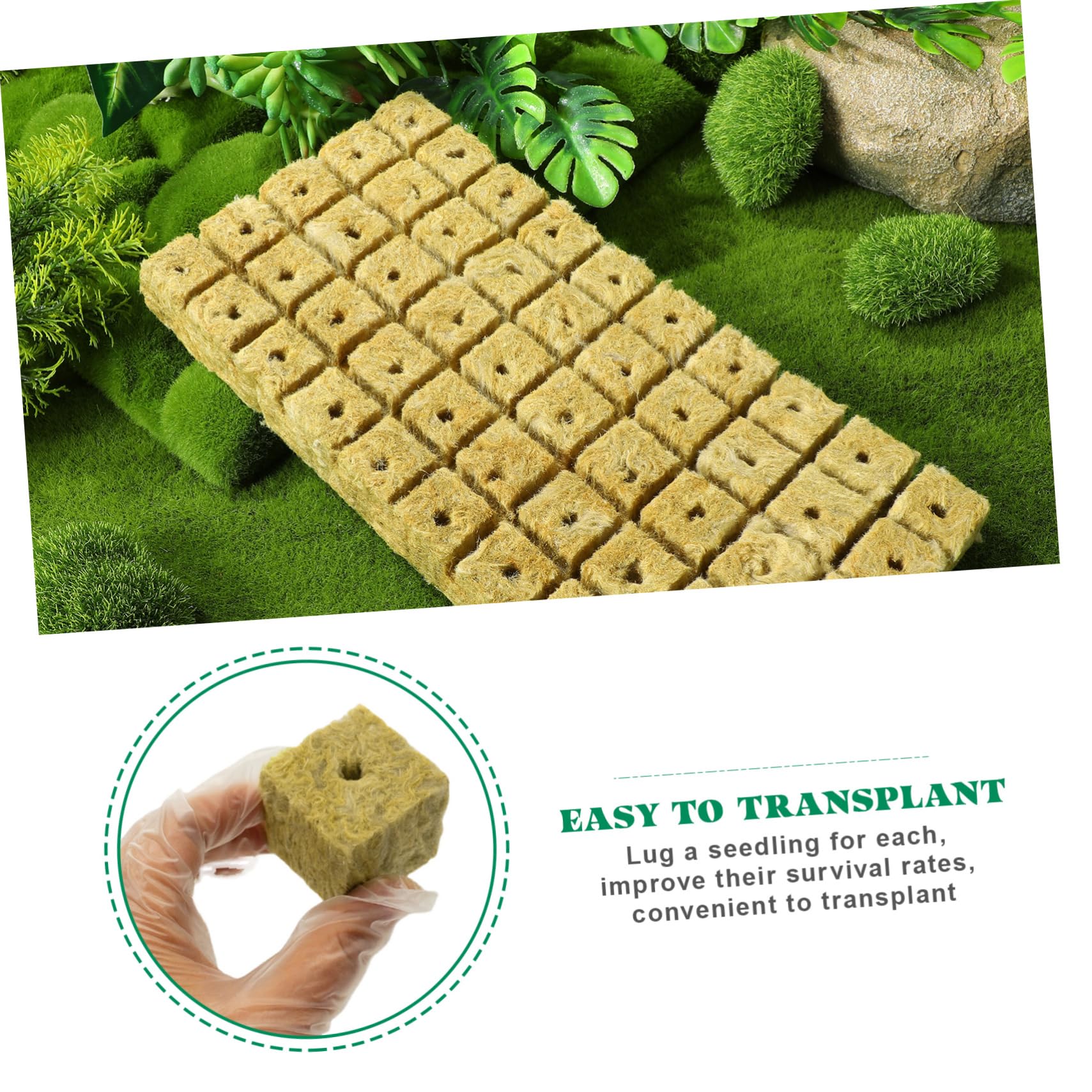 Yardwe 500 Pcs Gardenrock Woolasbestos Starter Plugs Starter Cubes Plant Propagation Plug Grow Flower Plugs Lawn Care Plant Fertilizer Plugs Plant Soil Blocks Compression