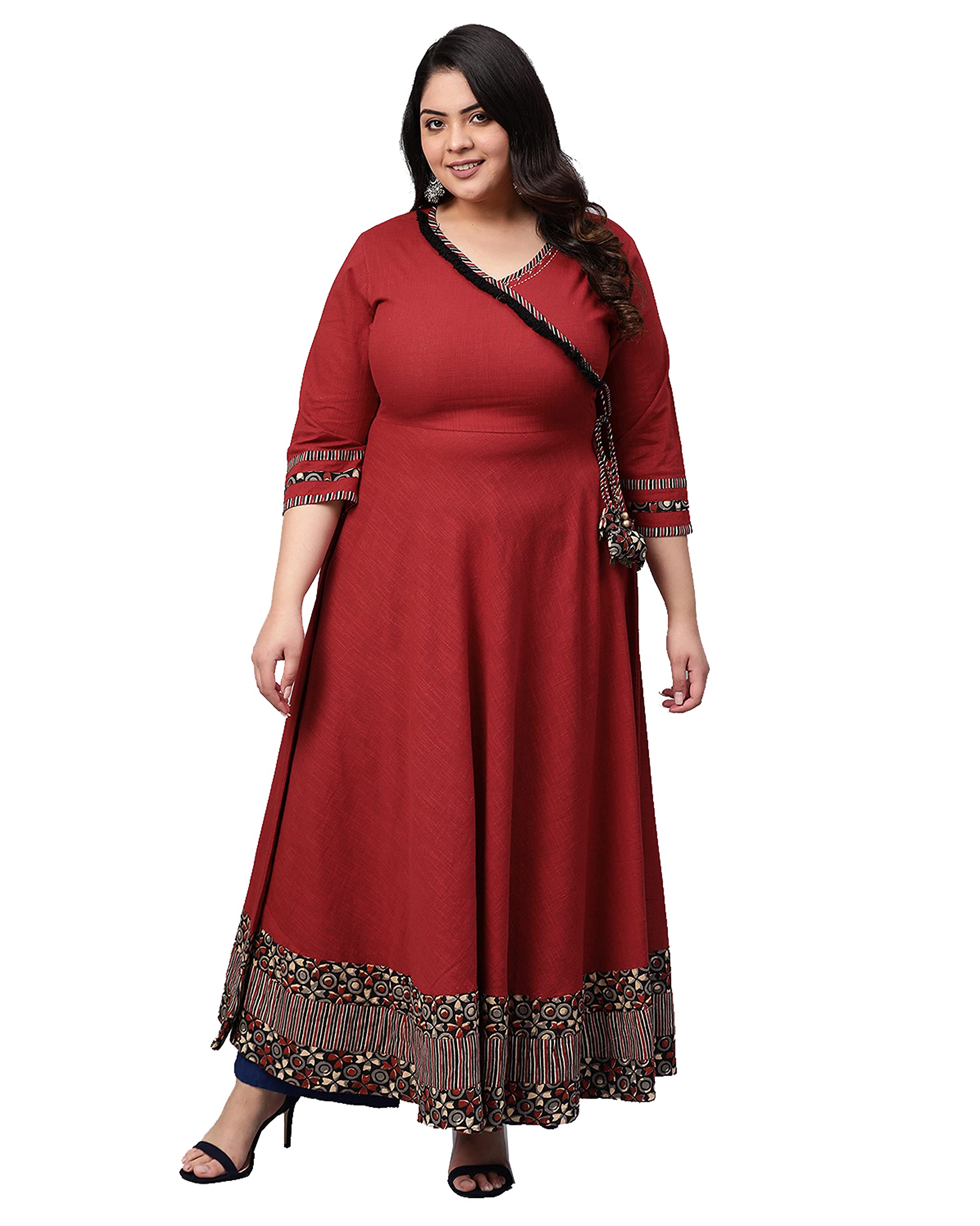 Yash Gallery Women's Indian Anarkali Kurtis for Women (Maroon)