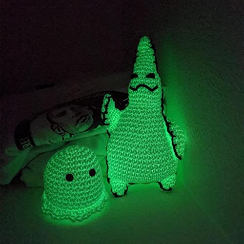 Yarn for Crocheting - 5 Rolls DIY Glow in The Dark Yarn, Glow in The Dark Yarn for Crochet, Glow Yarn for Knitting, Crocheting, Crafts Sewing Beginners - Christmas Decorations (Blue)