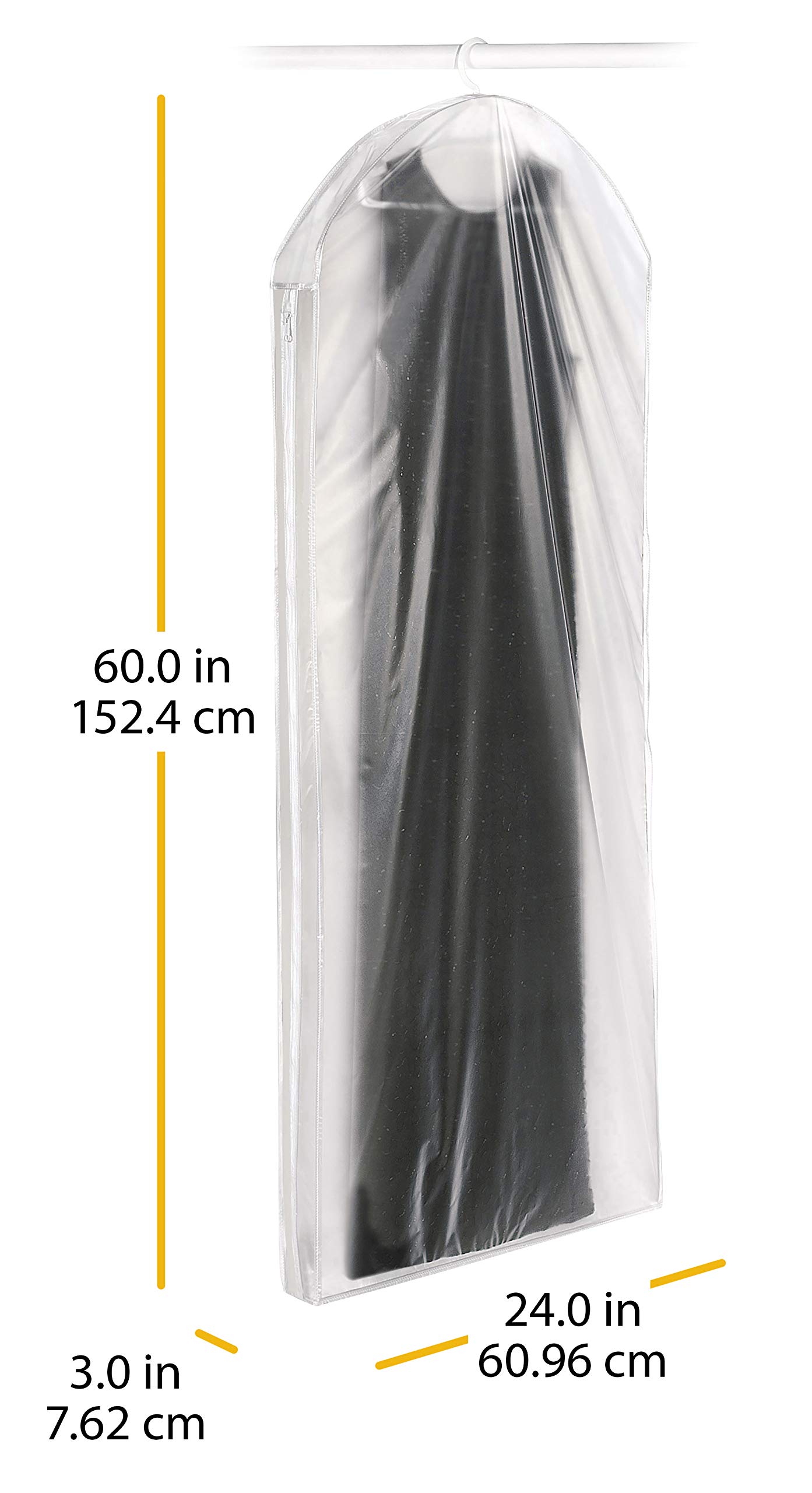 Whitmor 5003-20 Zippered Gown Bag, Clear