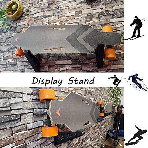 Yamto Skateboard Rack Skate Hanger Ski Boards Scooter Rack Display Wall Mount Stand Home Garage Storage Rack Wall Mount for Longboard Black 1 Pair