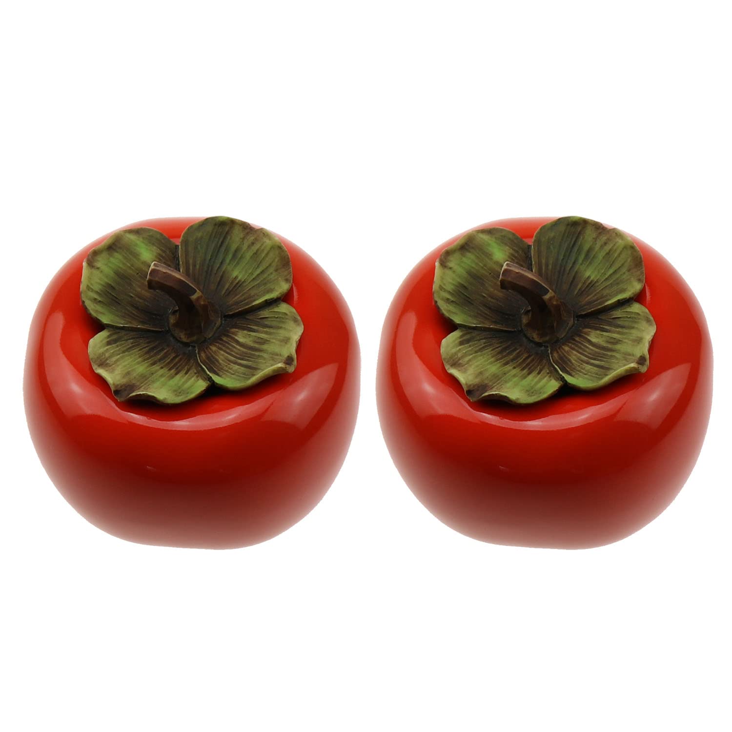 ZZHXSM 2pcs Persimmon Canister Tea Can Storage Tank with Lid Ceramic Spice Storage Tank Pottery Jar Seasoning Container