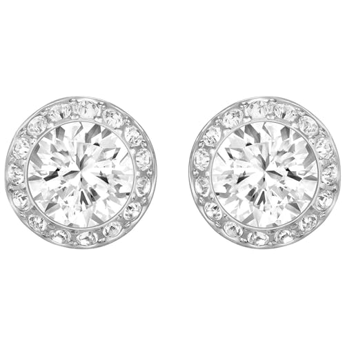 SWAROVSKI Una Angelic Stud Pierced Earrings, Rhodium Finish, Clear Crystal