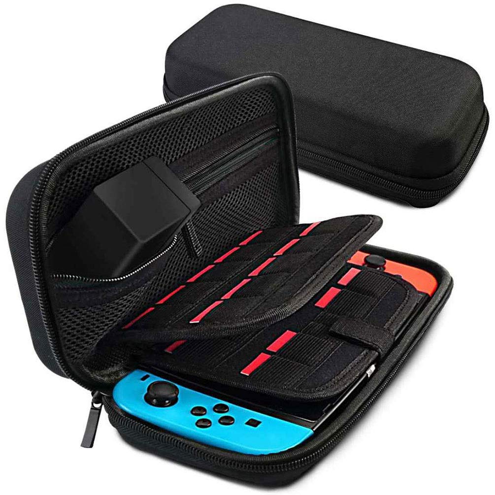 VANJUNN Portable Hard Shell Case for Nintendo Switch, Switch Bag Carrying Case with 20 Game Slots and Travel Storage Pouch