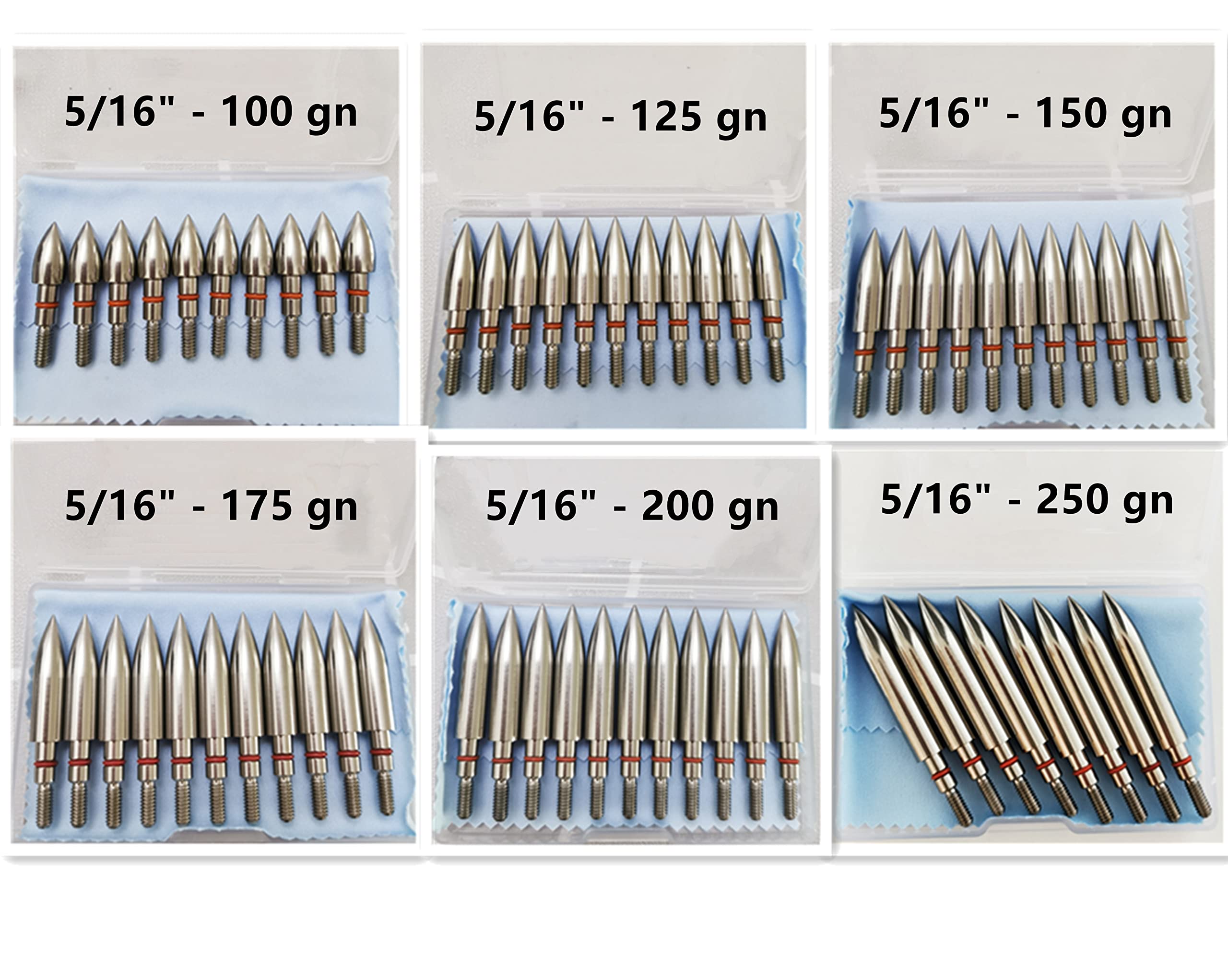 ZOEKO Archery Screw in Field Points,Stainless-Steel Materials,for 100 Grain with 5/16" Out Diameter(A Dozen)