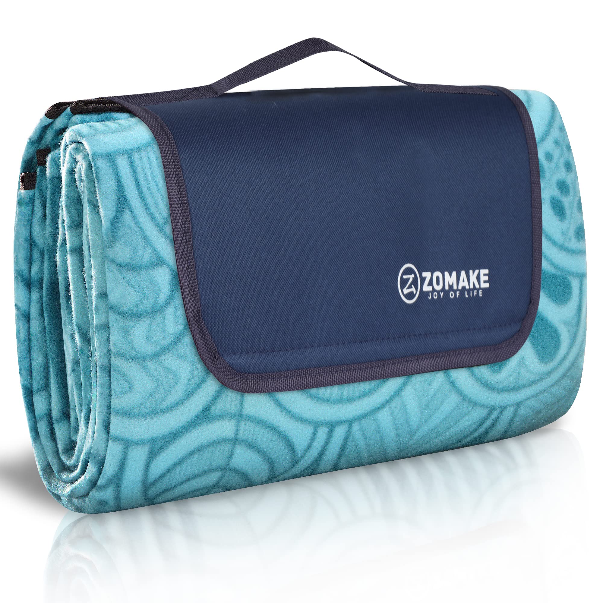 ZOMAKE Waterproof Picnic Blankets 79''x59'' - Extra Large Picnic Blanket for Outdoors - Foldable Picnic Mat with Straps - Portable Picnic Mats for picnic Camping(Peacock Blue)